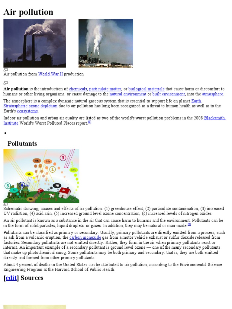 Air Pollution: Pollutants | PDF | Water Pollution | Air Pollution