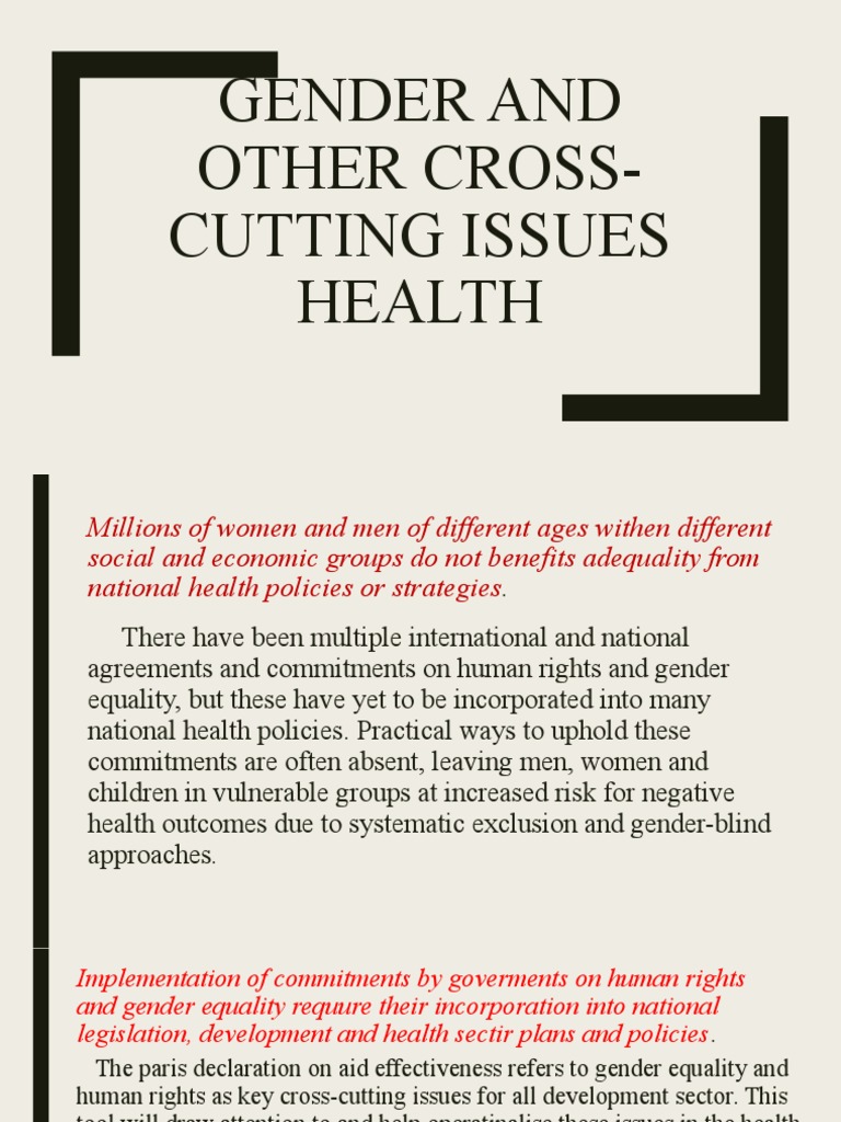 Gender and Other Cross Cutting Issues Mental Health | PDF | Gender ...
