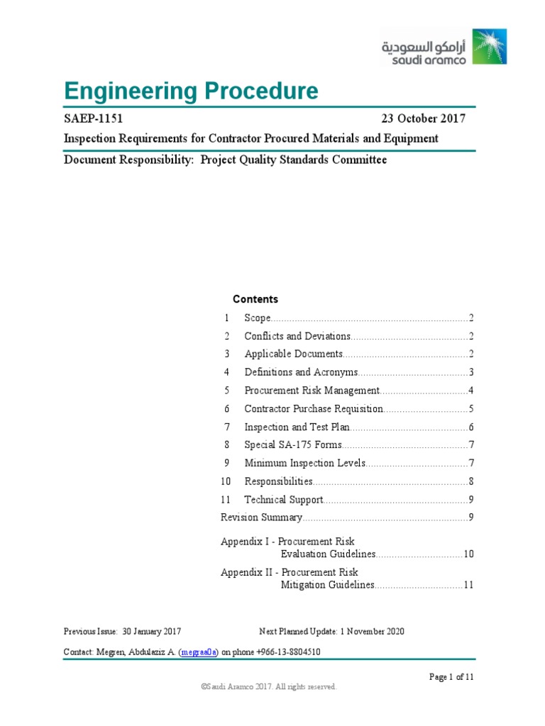 Engineering Procedure | PDF | Quality Management System | Quality Assurance