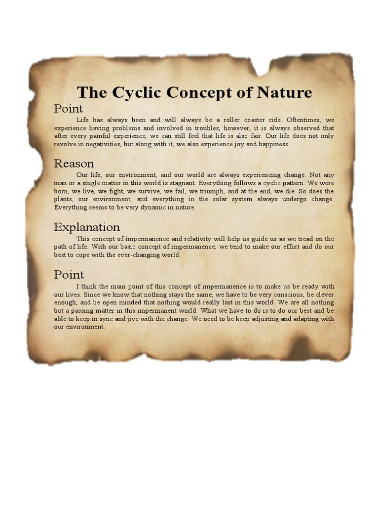 The Cyclic Concept of Nature: Point | PDF