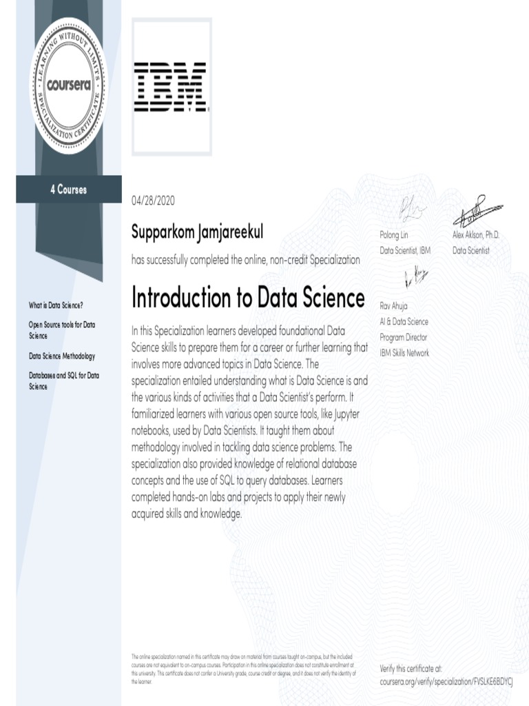 Introduction To Data Scince Supparkom | PDF | Data Science | Databases