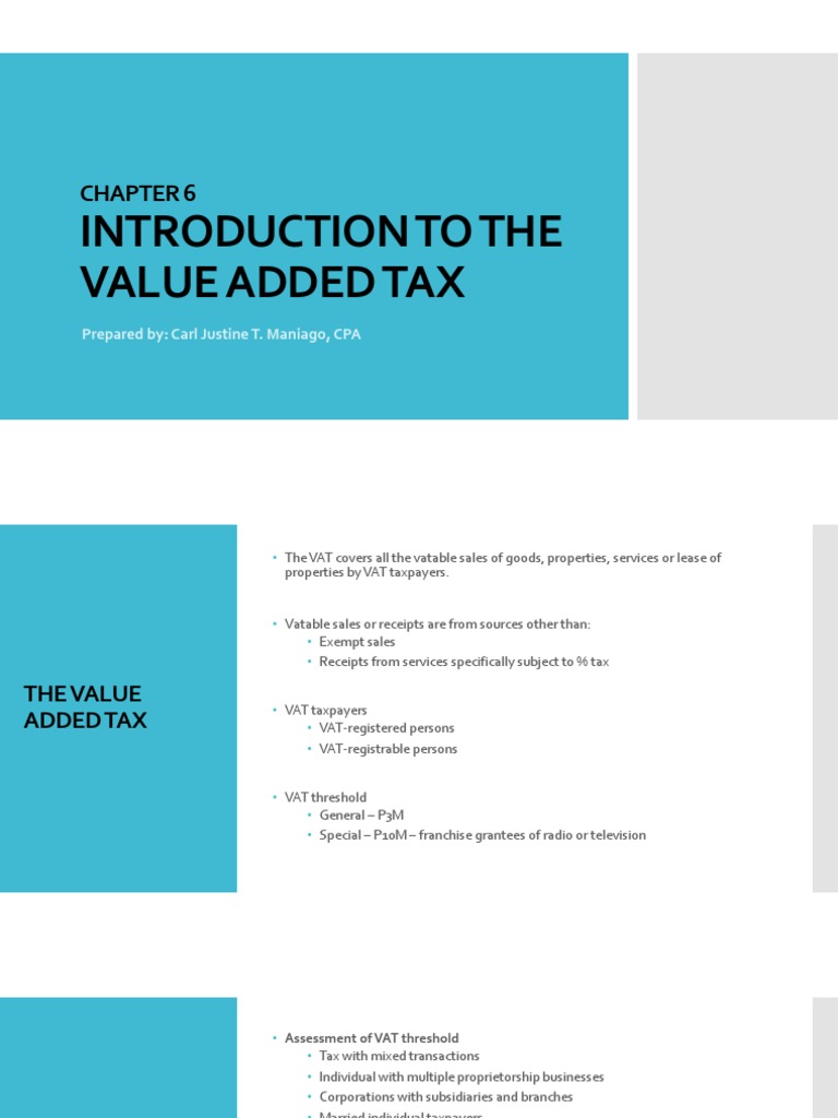 Understanding Value Added Tax (VAT) Basics | PDF | Value Added Tax ...