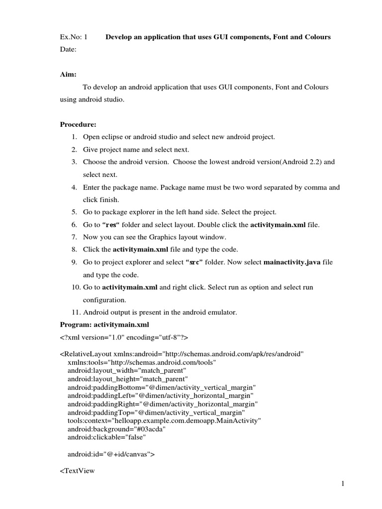 CSE MAD Lab | PDF | Android (Operating System) | Computer File