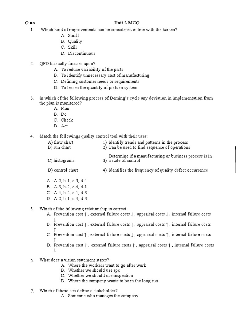 Rme 085 MCQ Unit 2 | PDF | Business Process | Business