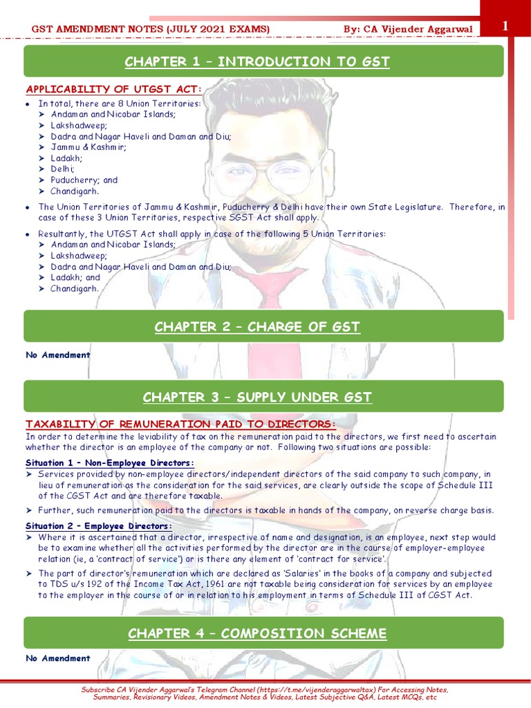 Chapter 1 - Introduction To GST: Applicability of Utgst Act | PDF ...