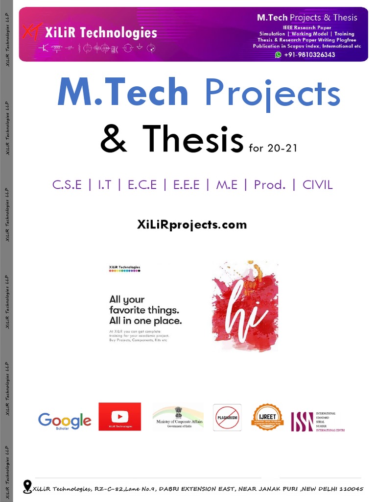 M.Tech Project and Thesis Topics for Various Engineering Domains from XiLiR Technologies | PDF ...