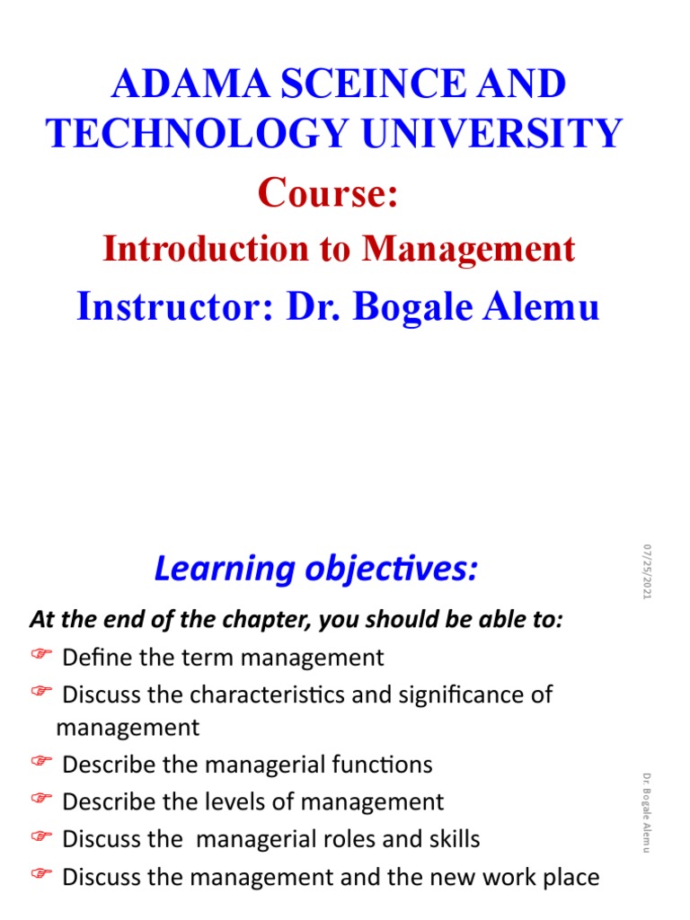 Chapter - 1 Management Overview | PDF | Goal | Skill