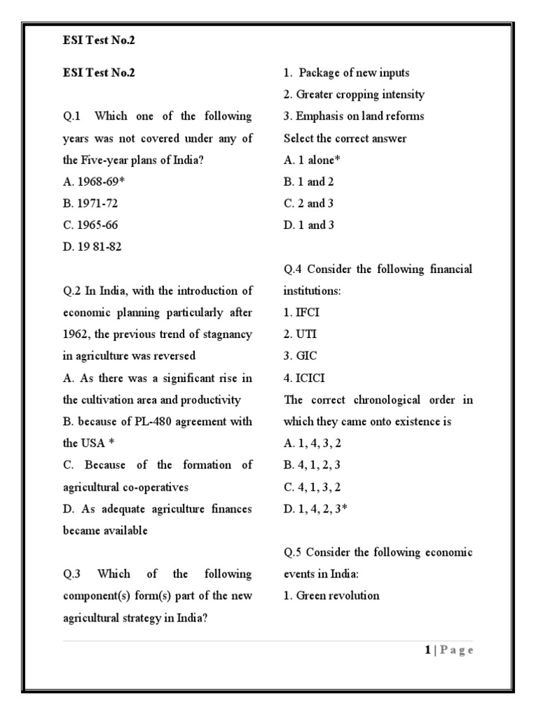 ESI Test No.2 | PDF | Reserve Bank Of India | Taxes