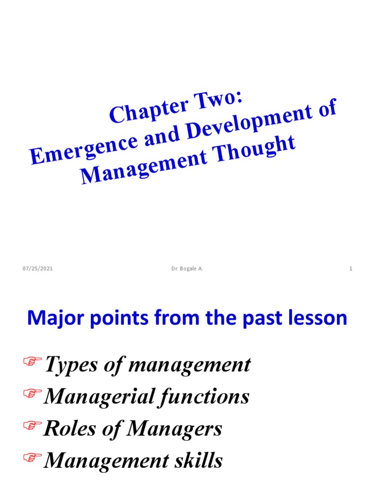 Chapter - 2 Emergence and Development of Management Thought | PDF ...
