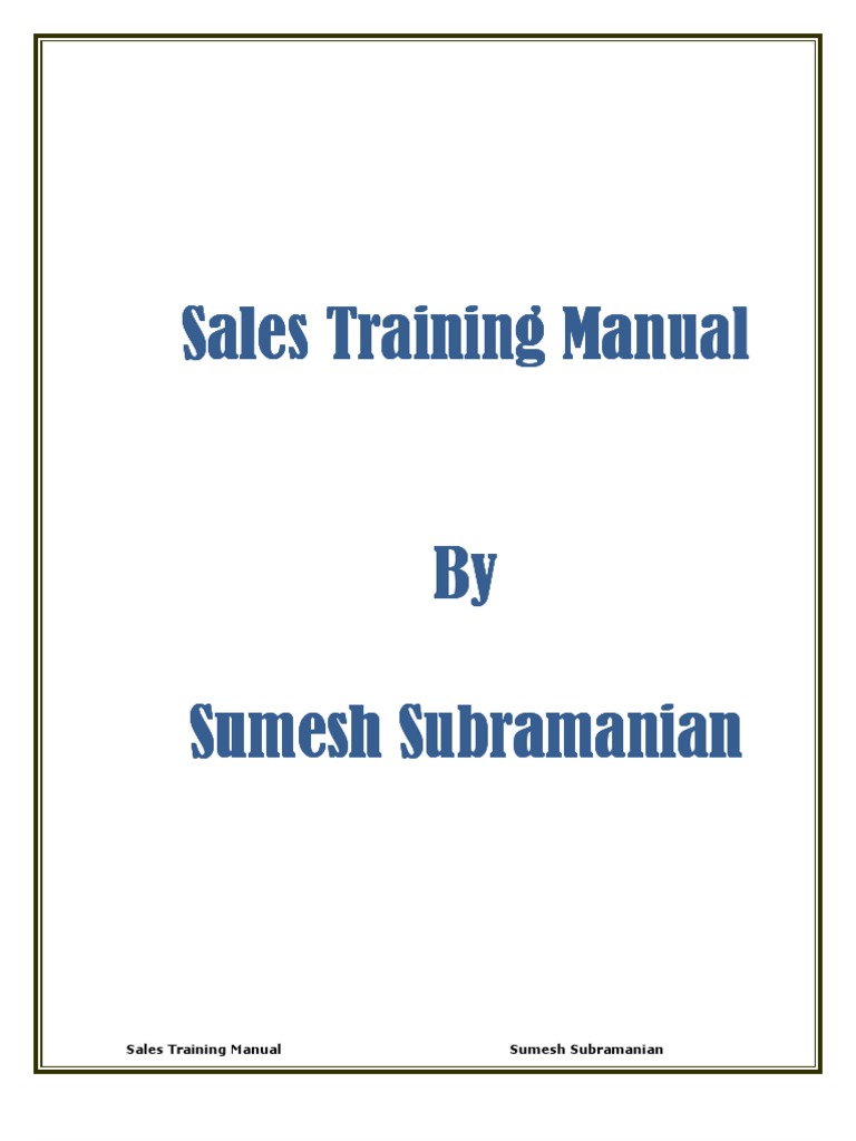 Sales Training Manual New | PDF