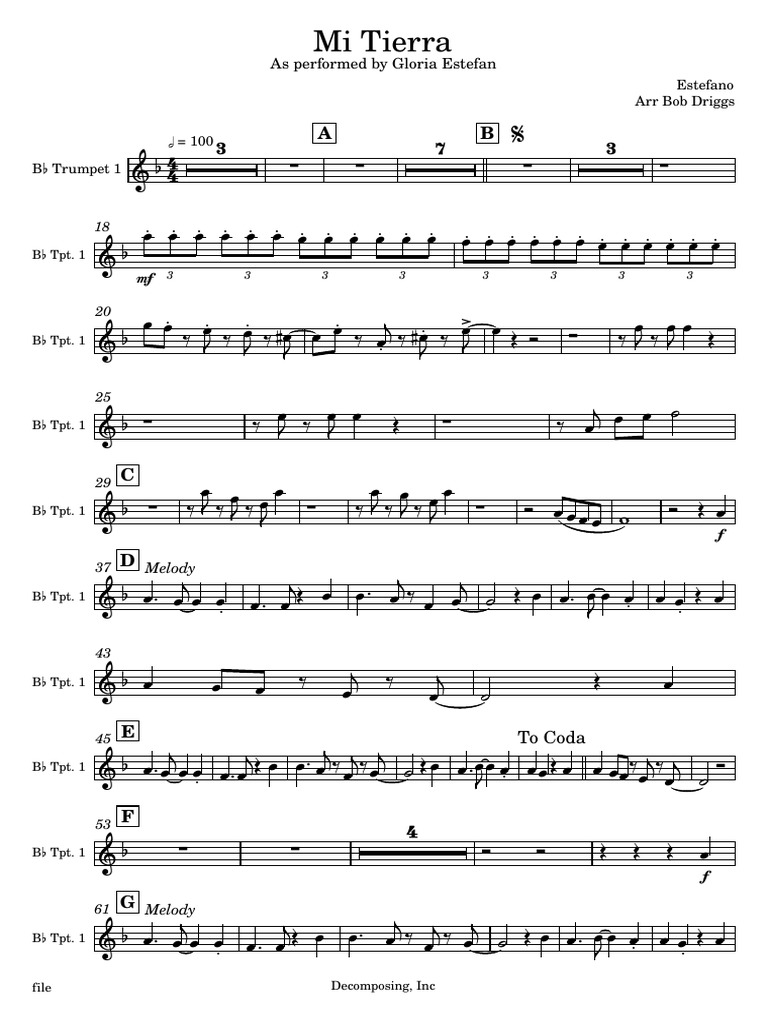 Mi Tierra: As Performed by Gloria Estefan | PDF