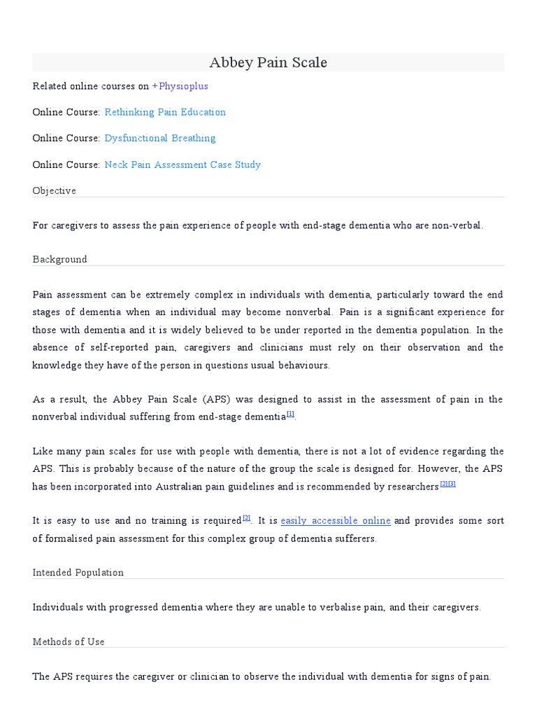 Abbey Pain Scale: Rethinking Pain Education Dysfunctional Breathing ...