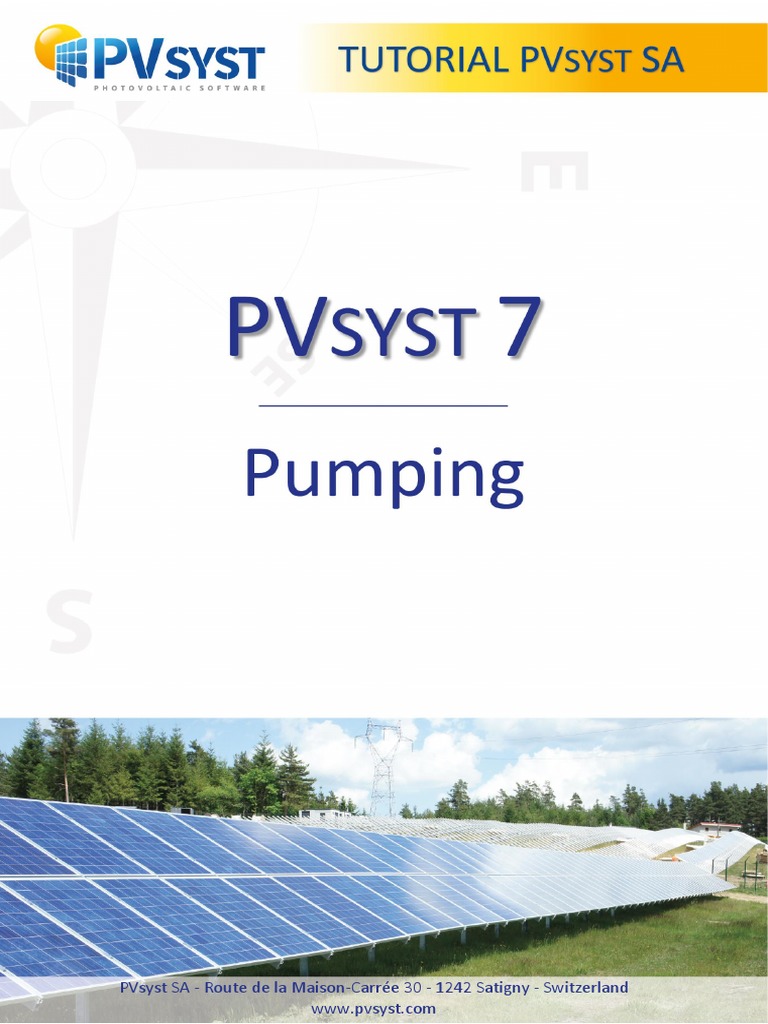 PVsyst Tutorials V7 Pumping | PDF | Aquifer | Pump