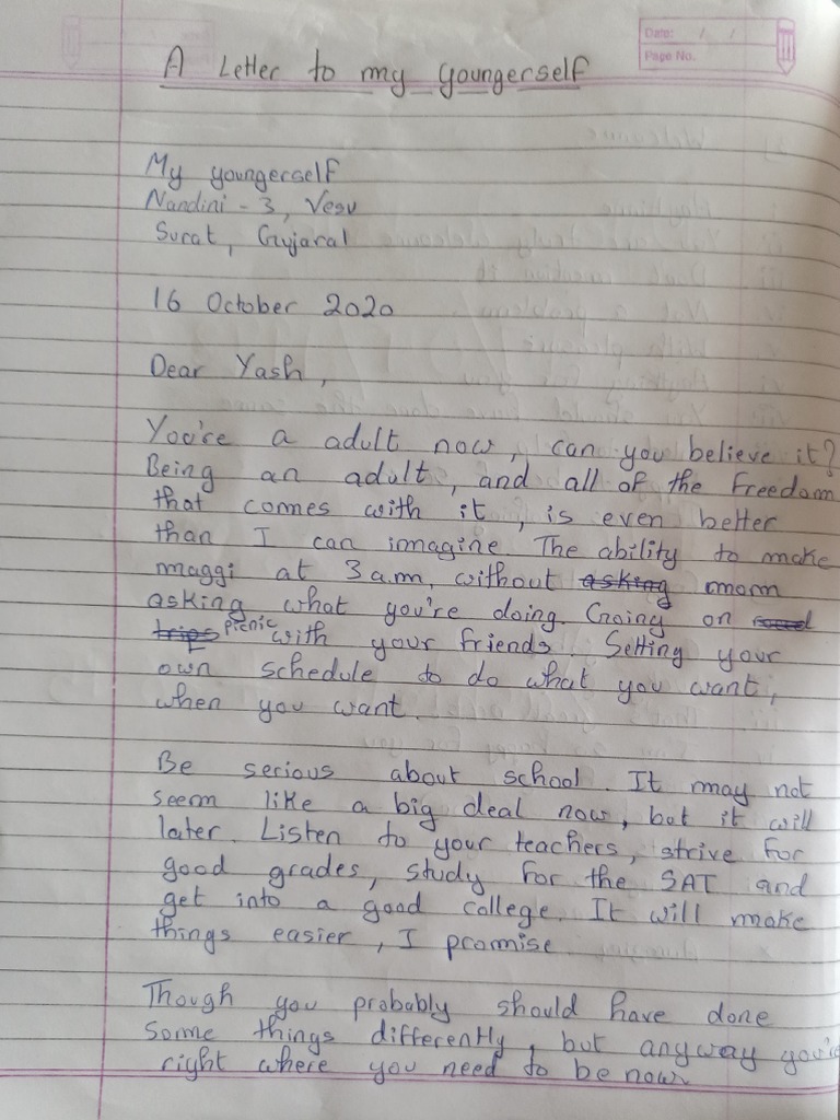 A Letter To Your Youngerself | PDF