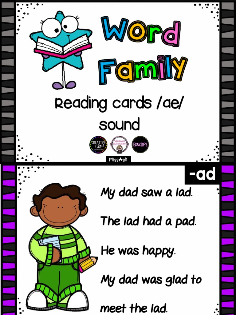 Word Family Reading Cards (Ae) Sound | PDF