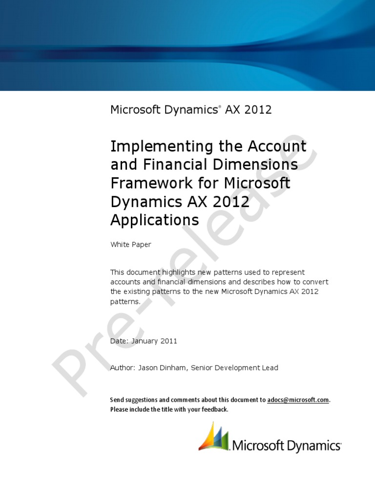Implementing The Account and Financial Dimensions Framework AX2012 ...