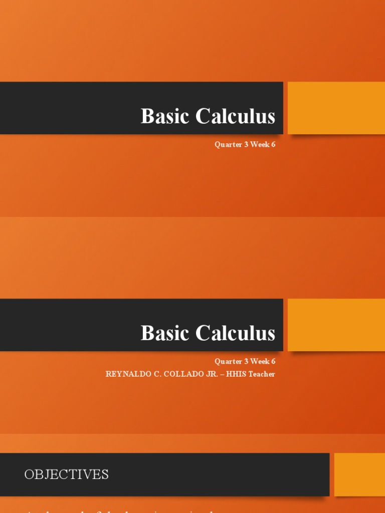 Basic Calculus: Quarter 3 Week 6 | PDF | Maxima And Minima | Applied ...