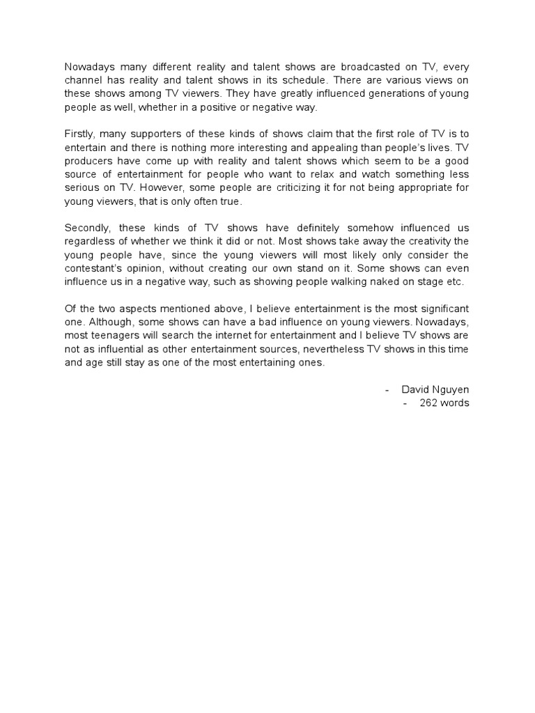 Aspects of Reality and Talent TV Shows | PDF