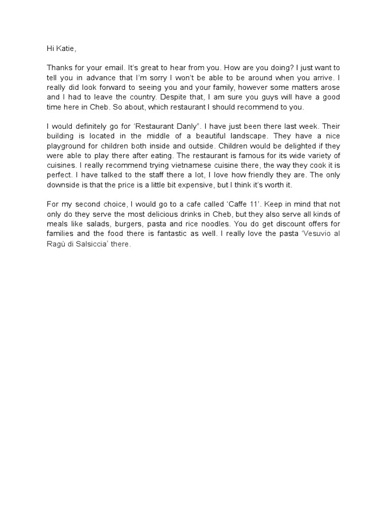 Informal Email To A Friend | PDF