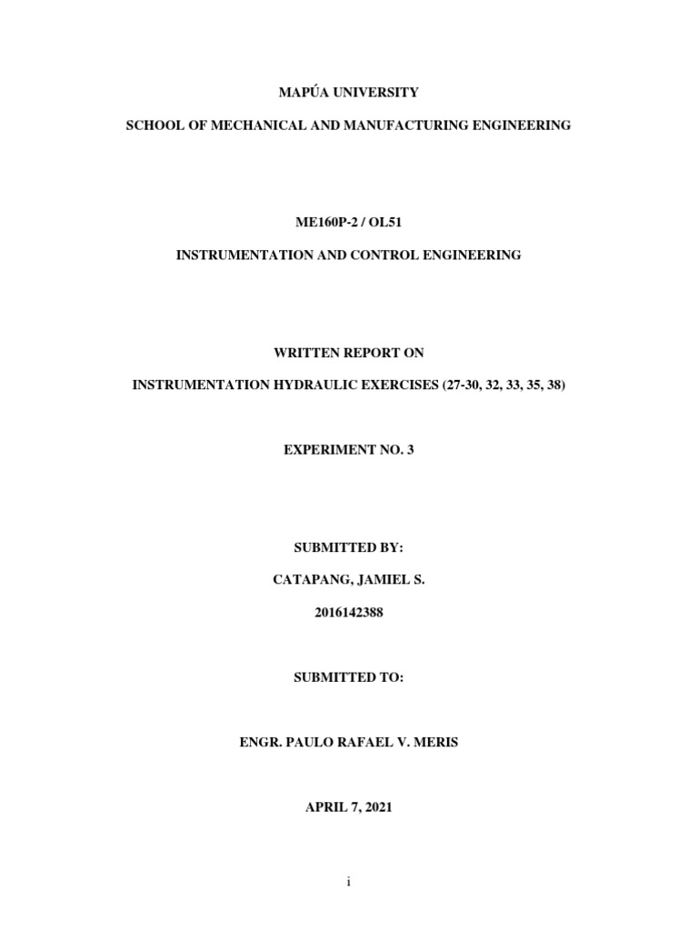 Lab Report 3 (EXP3) | Download Free PDF | Valve | Actuator