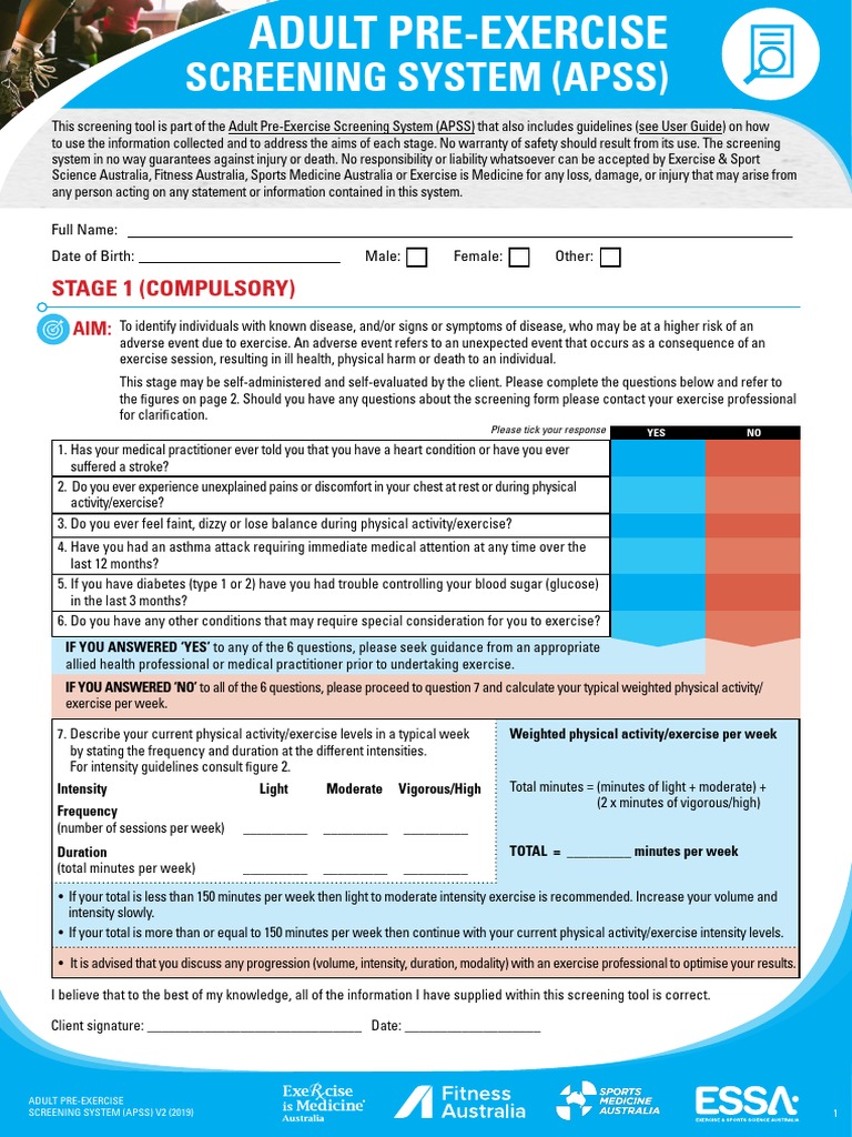 Screening System (Apss) : Stage 1 (Compulsory) | PDF | Cardiovascular ...