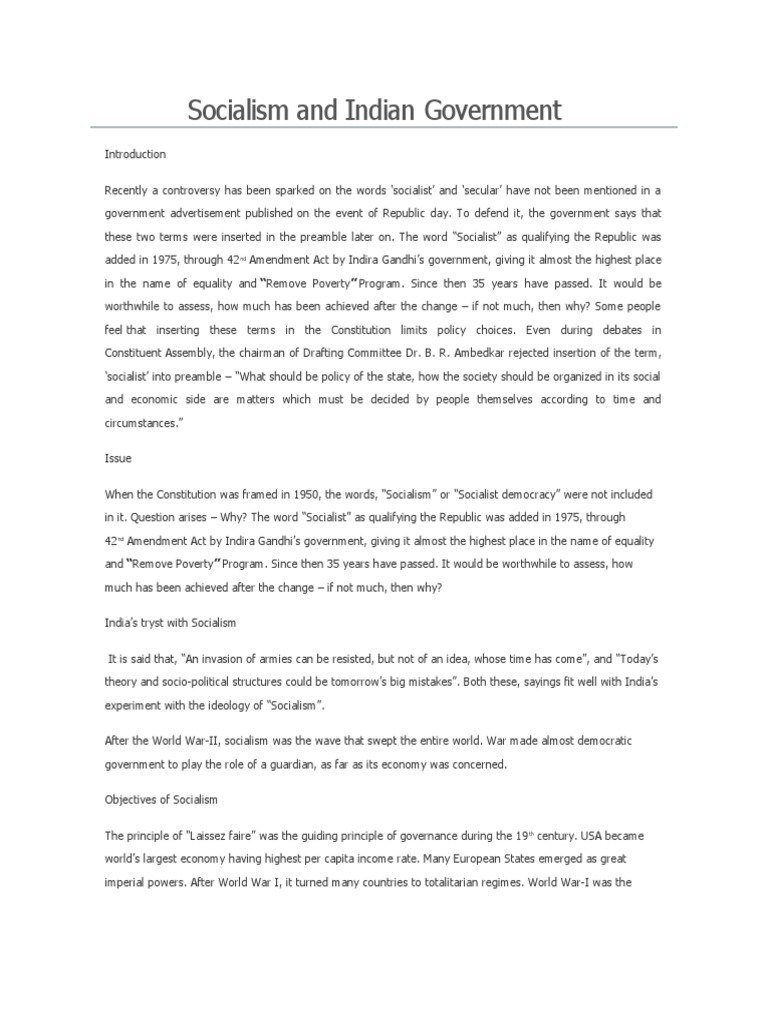 Socialism's Impact on Indian Governance | PDF | Socialism | Jawaharlal ...