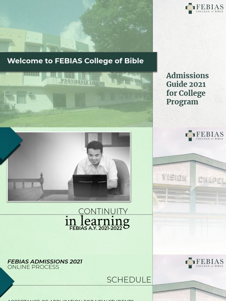 Welcome To FEBIAS College of Bible: Admissions Guide 2021 For College ...