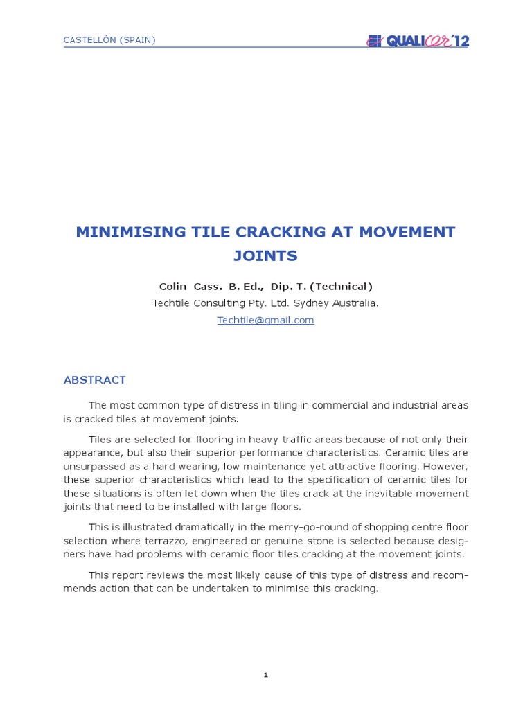 Tiling Over Movement Joints | PDF | Tile | Flooring