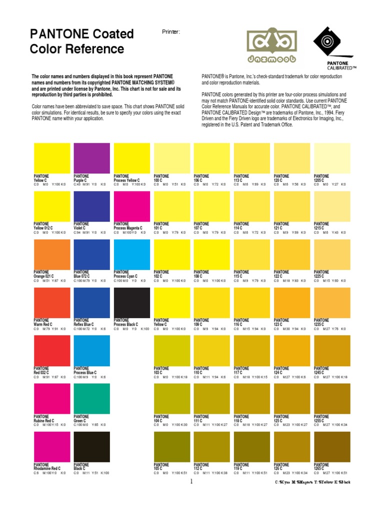 PANTONE Coated Color Reference: Printer | PDF | Image Processing ...
