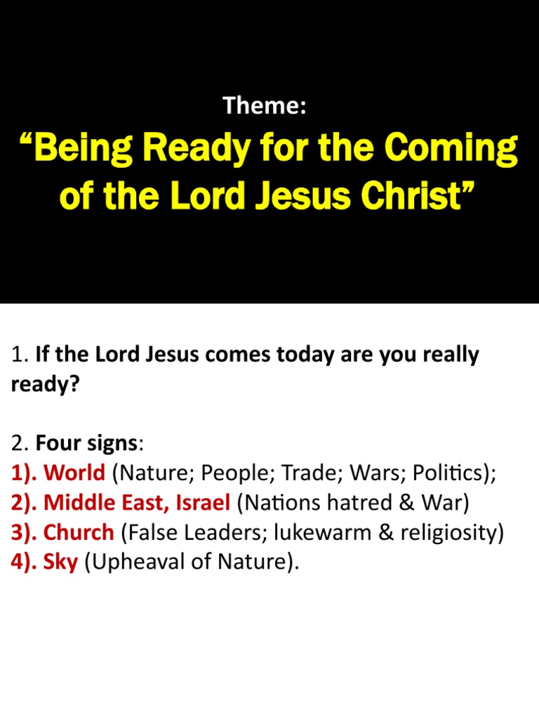 Being Ready For The Coming of The Lord | Download Free PDF | Gospel Of ...