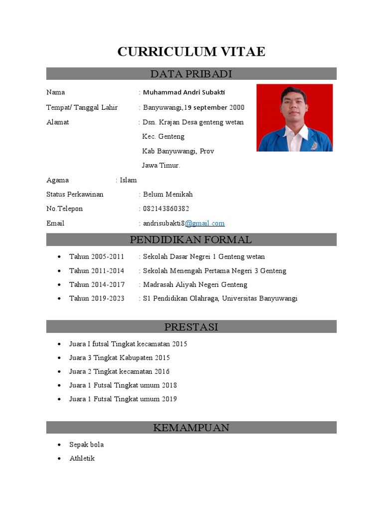 Andri CV Lamaran | PDF