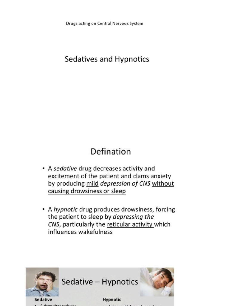 Sedatives and Hypnotics | PDF | Benzodiazepine | Drugs Acting On The ...