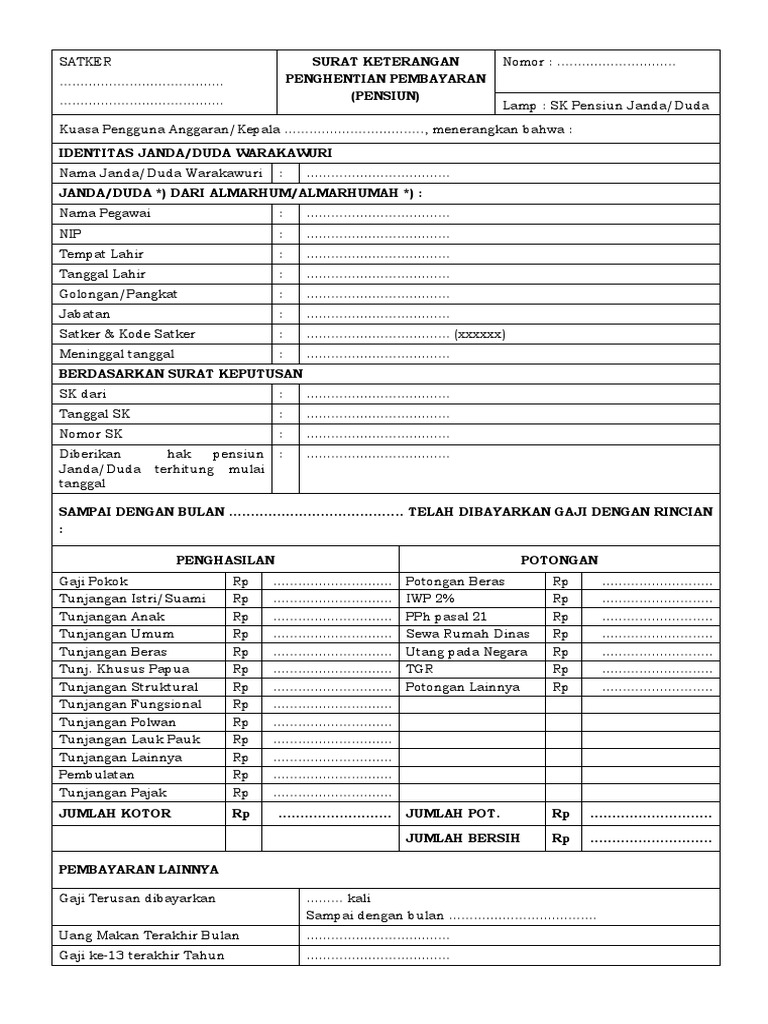 SKPP Pensiun Janda Duda Warakawuri | PDF | Pengelolaan Keuangan & Uang