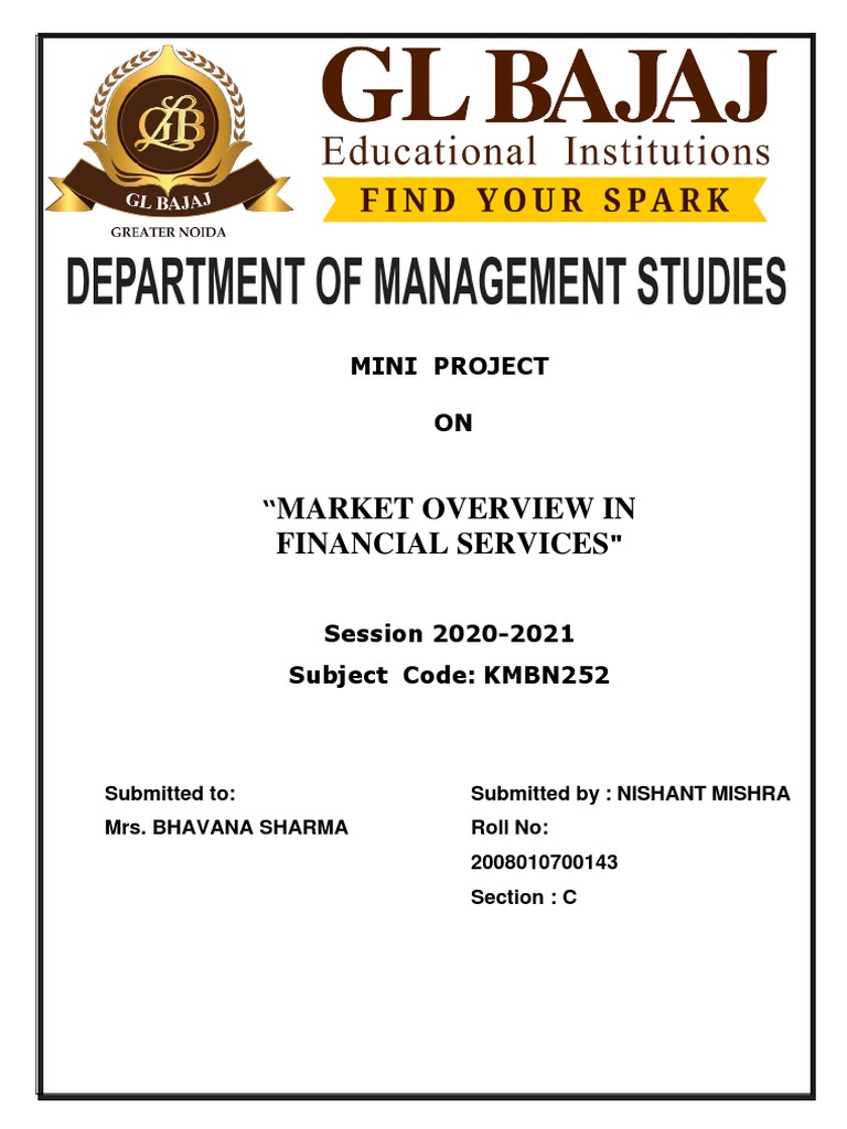 Mini Project On ''Market Overview On Financial Services'' Nishant ...