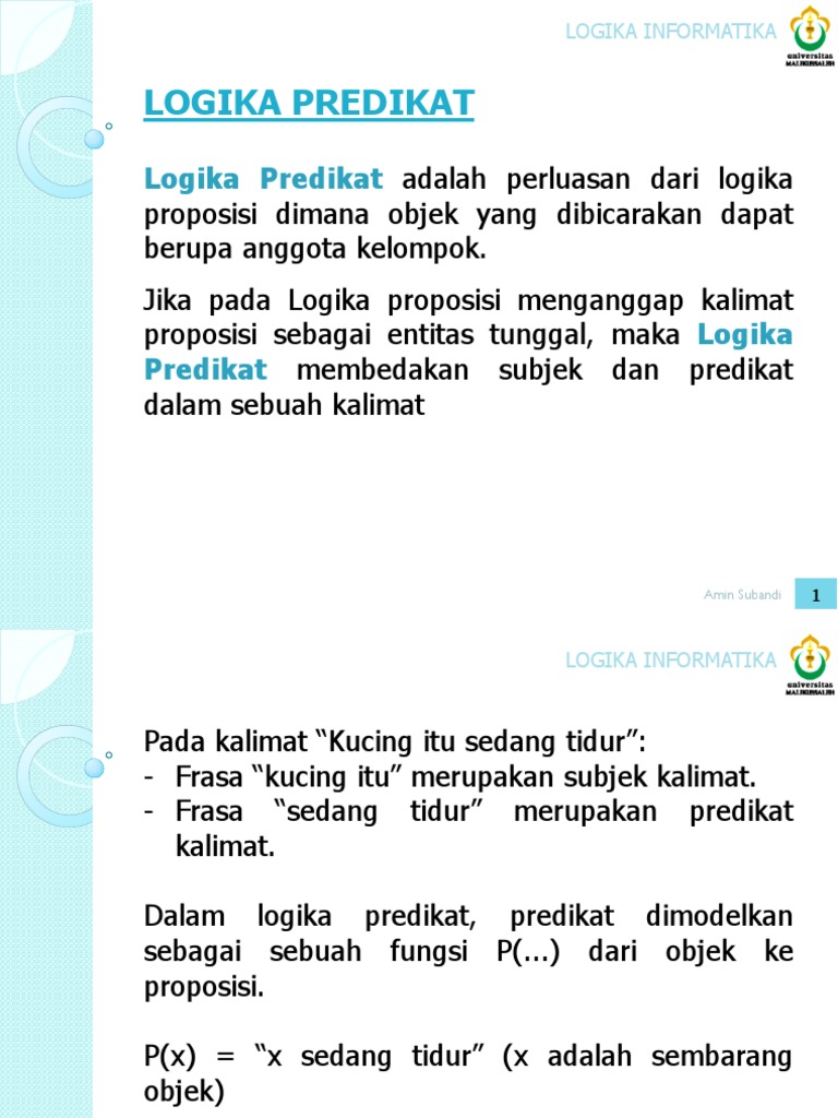 Logika Informatika Kuantor | PDF