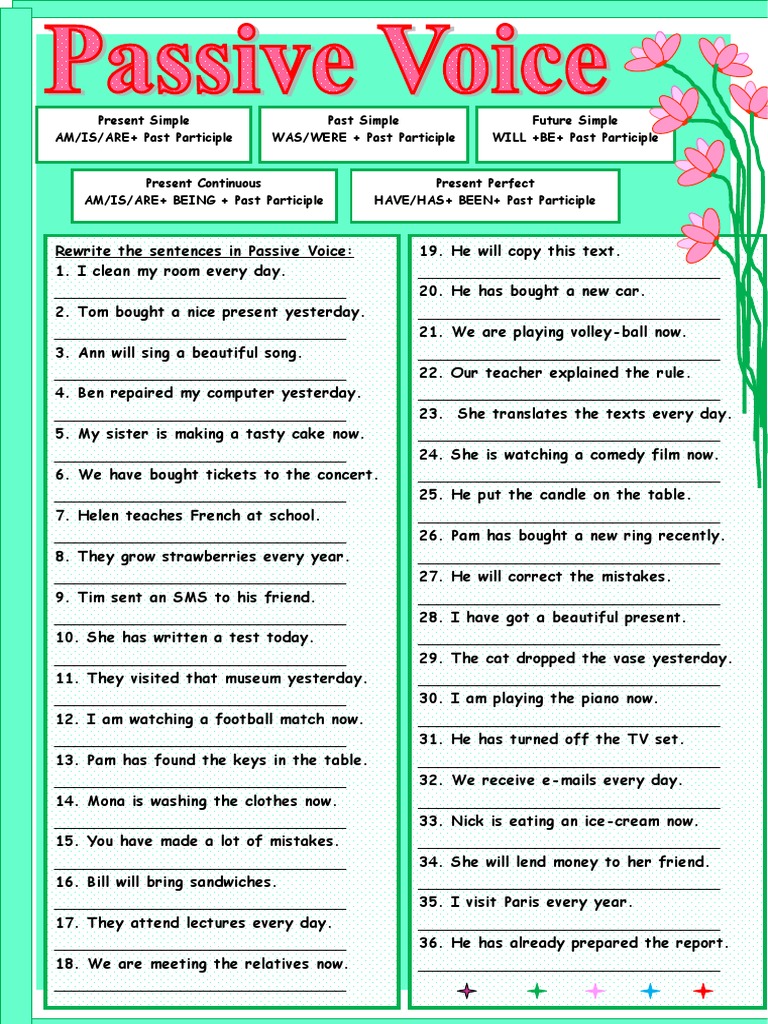 Passive Voice Worksheet - Advanced 02 | PDF | Grammar | Linguistics