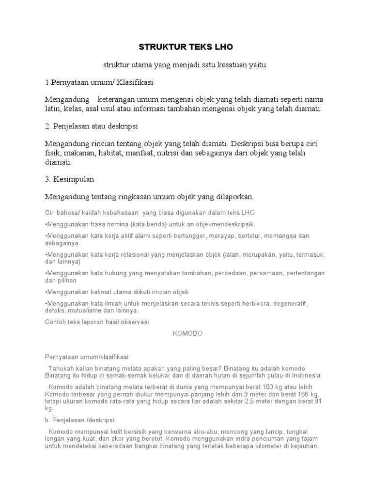 Struktur Teks Lho | PDF