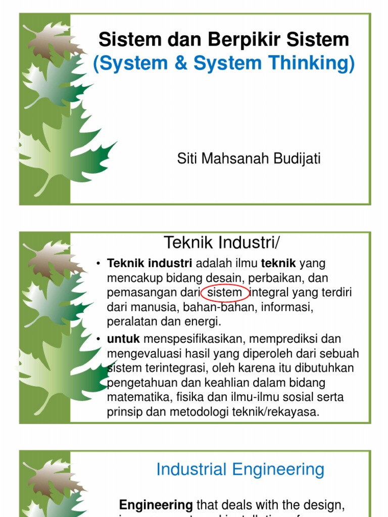 Sistem Dan Berpikir Sistem | PDF