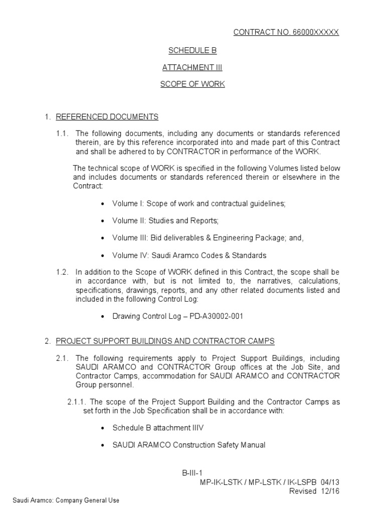 Schedule B - Attachment III SCOPE OF WORK | PDF | Petroleum Reservoir ...