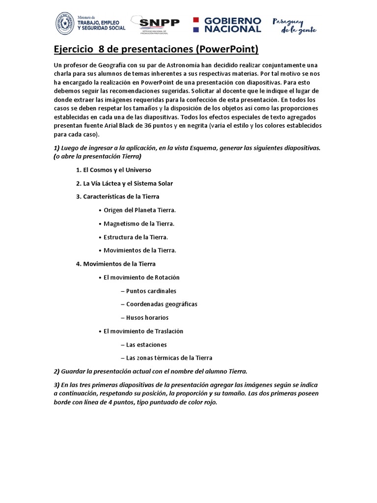 Ejercicio PowerPoint 8 | PDF | Color | Microsoft PowerPoint