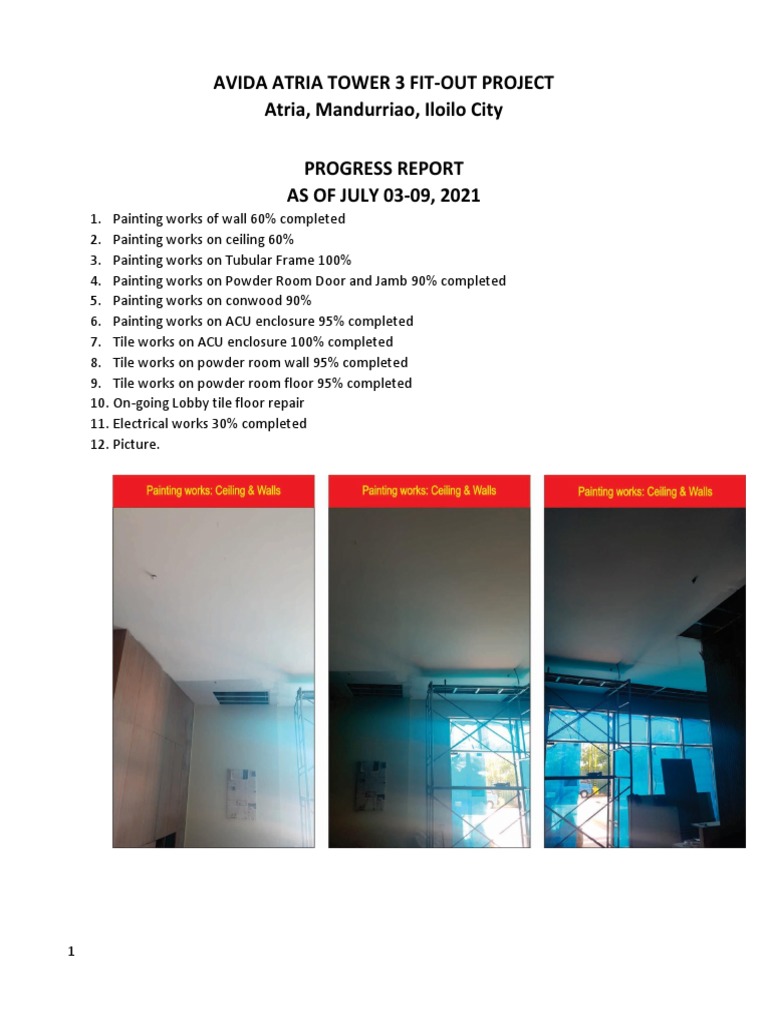 AVIDA ATRIA TOWER 3 Weekly Report 2021-07-03-09 | PDF