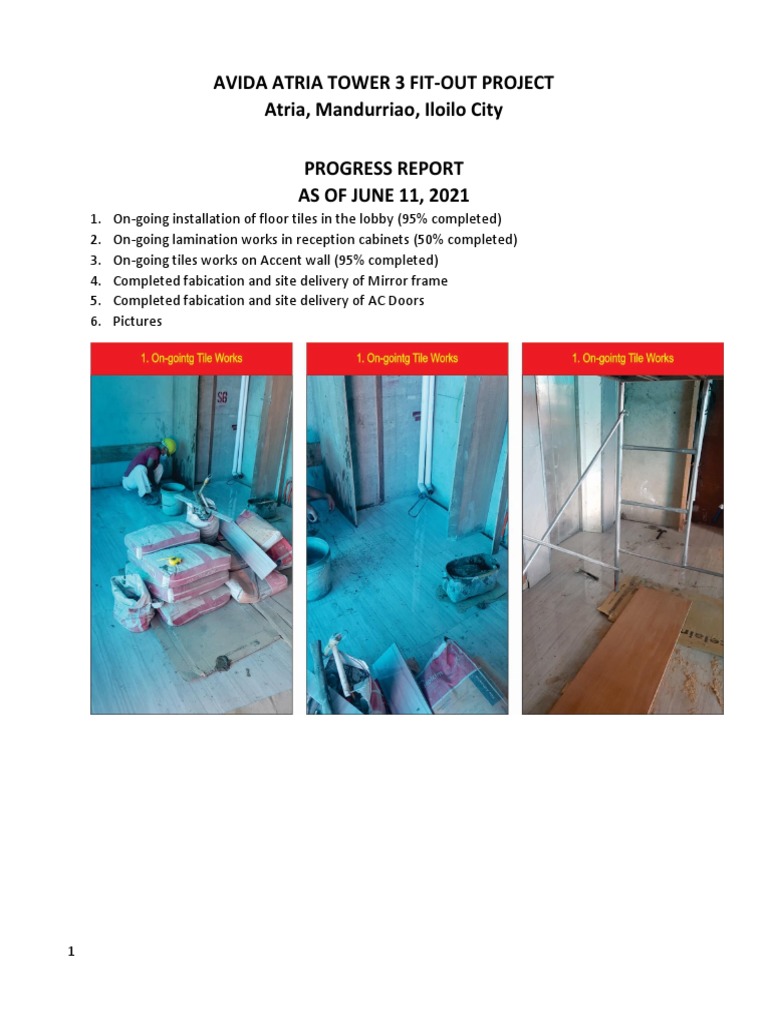 AVIDA ATRIA TOWER 3 Weekly Report 2021-06-11 | PDF