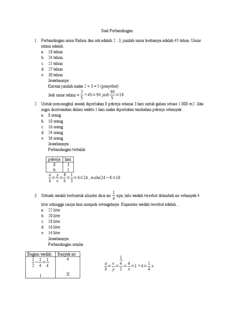 Soal Perbandingan | PDF