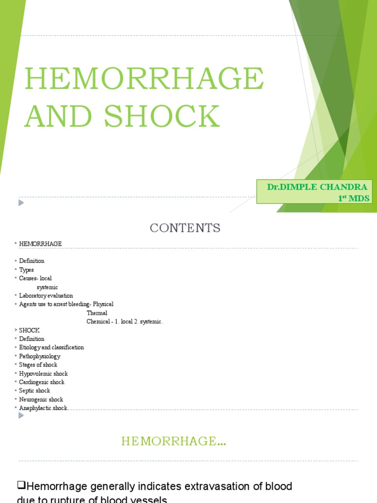 Seminar - Hemorrhage 25-06-2020 | PDF | Shock (Circulatory) | Bleeding