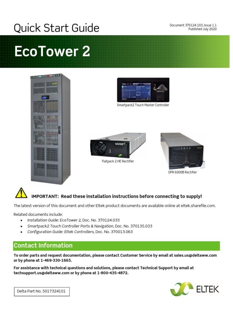 Quick Start Guide - Ecotower 2 370124.103 r1.1 | PDF | Rectifier | Fuse ...