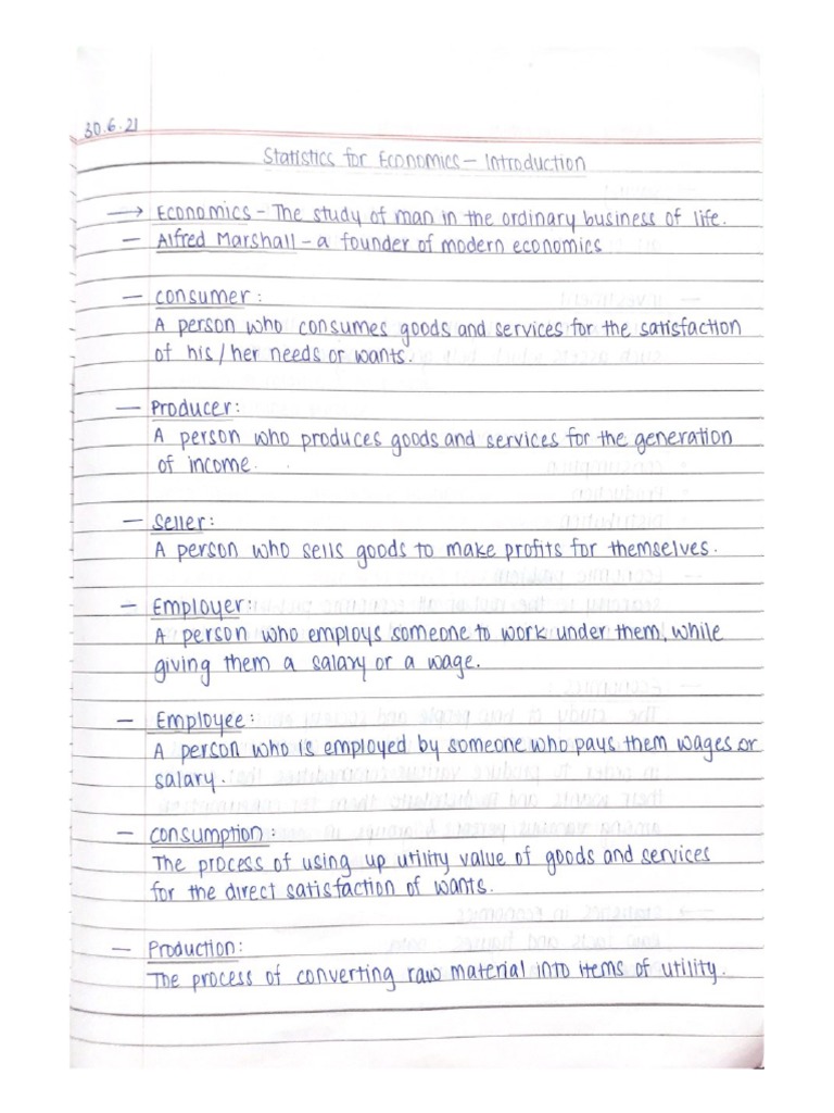 Eco Statistics Class 11 CHP 1 and 2 Notes | PDF