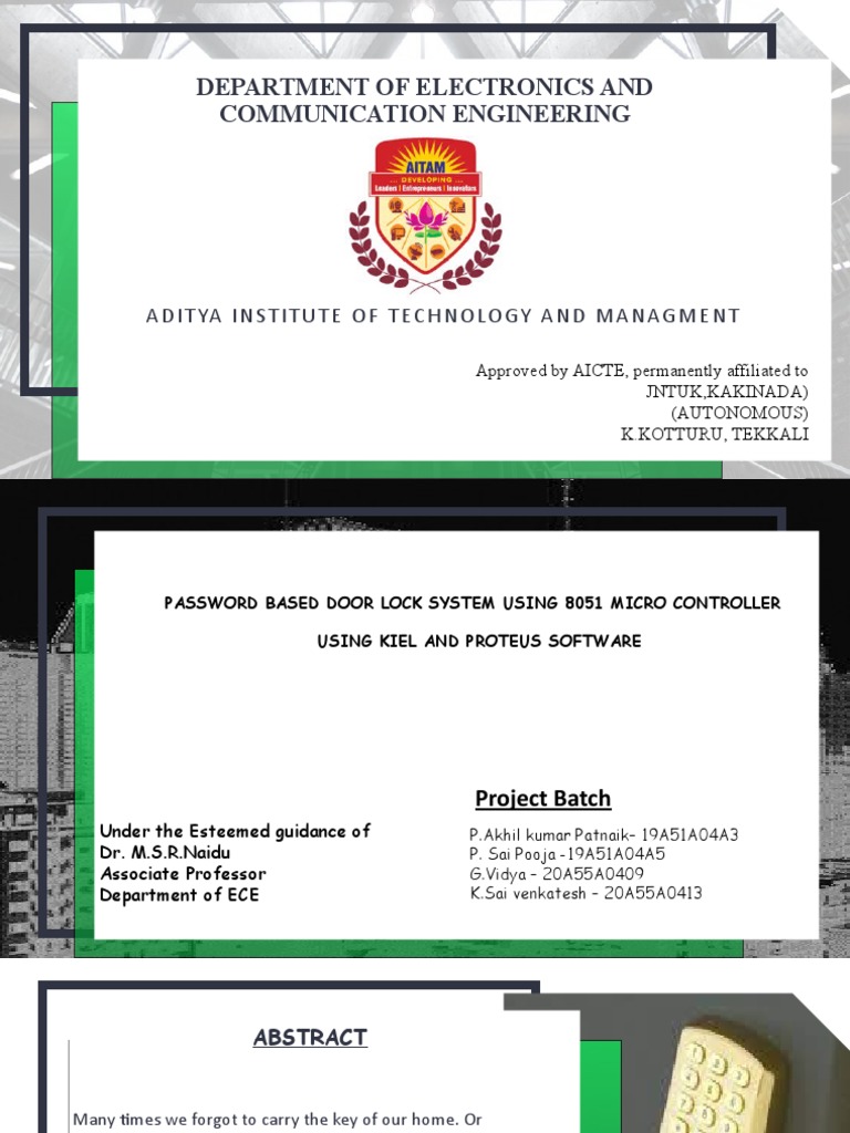 Password Based Door Lock System Using 8051 Microcontroller | PDF ...