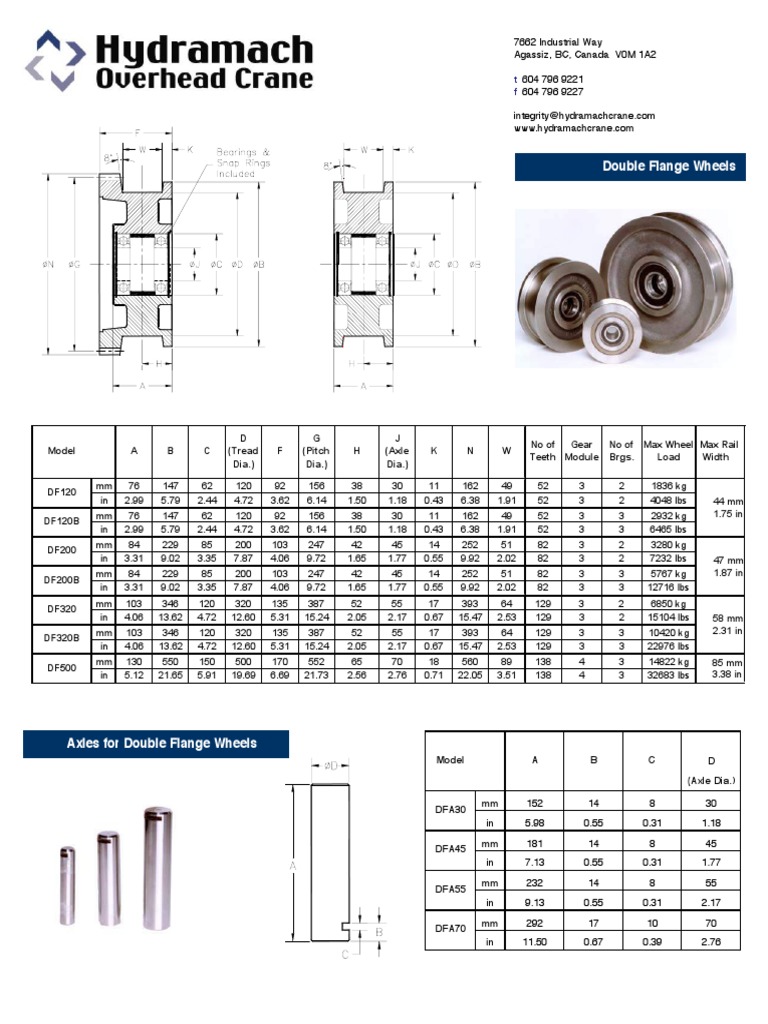 Crane Wheels and Accessories | PDF | Axle | Gear