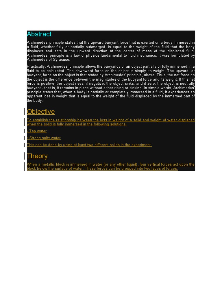 Physics Project Class 11 | PDF | Buoyancy | Liquids Physics Project Class 11 | PDF | Buoyancy | Liquids