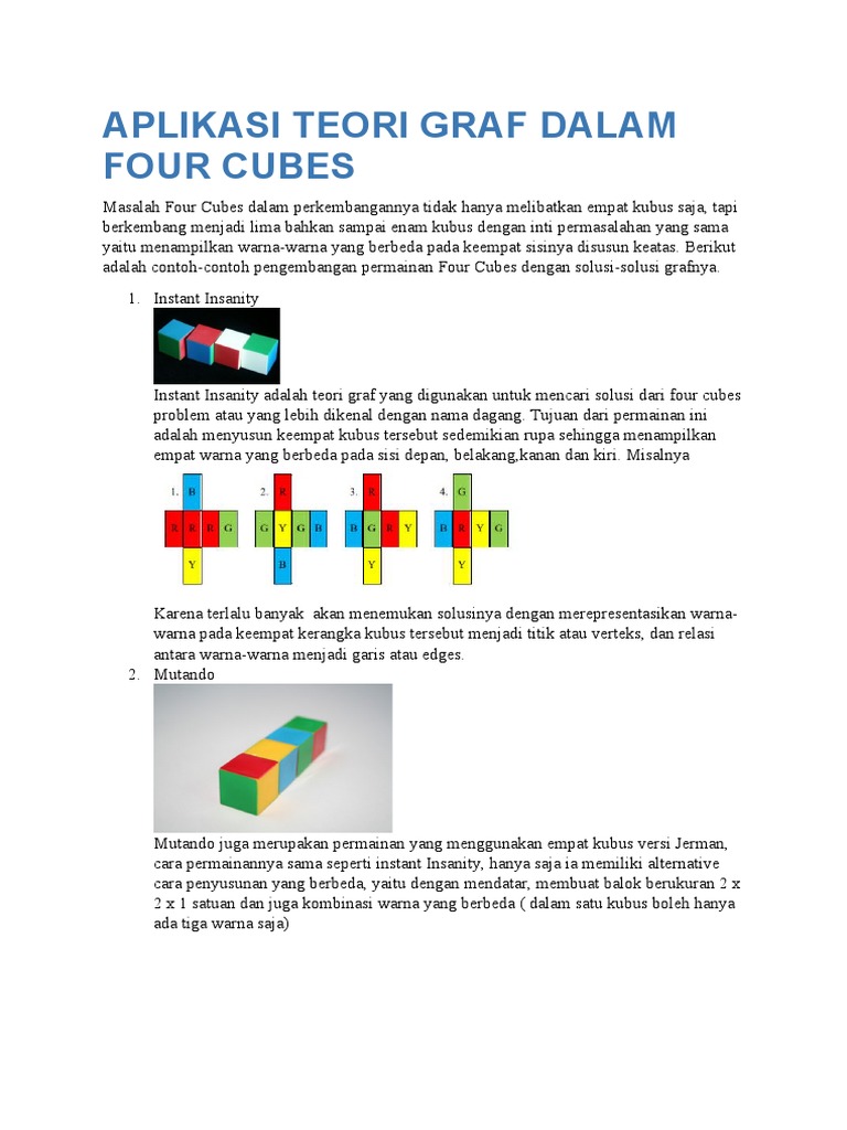 Aplikasi Teori Graf Dalam Four Cubes | PDF | Seni | Game & Aktivitas